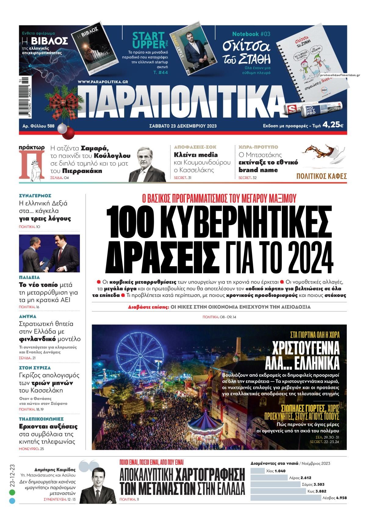 Πρωτοσέλιδο Παραπολιτικά | Εφημερίδα Παραπολιτικά