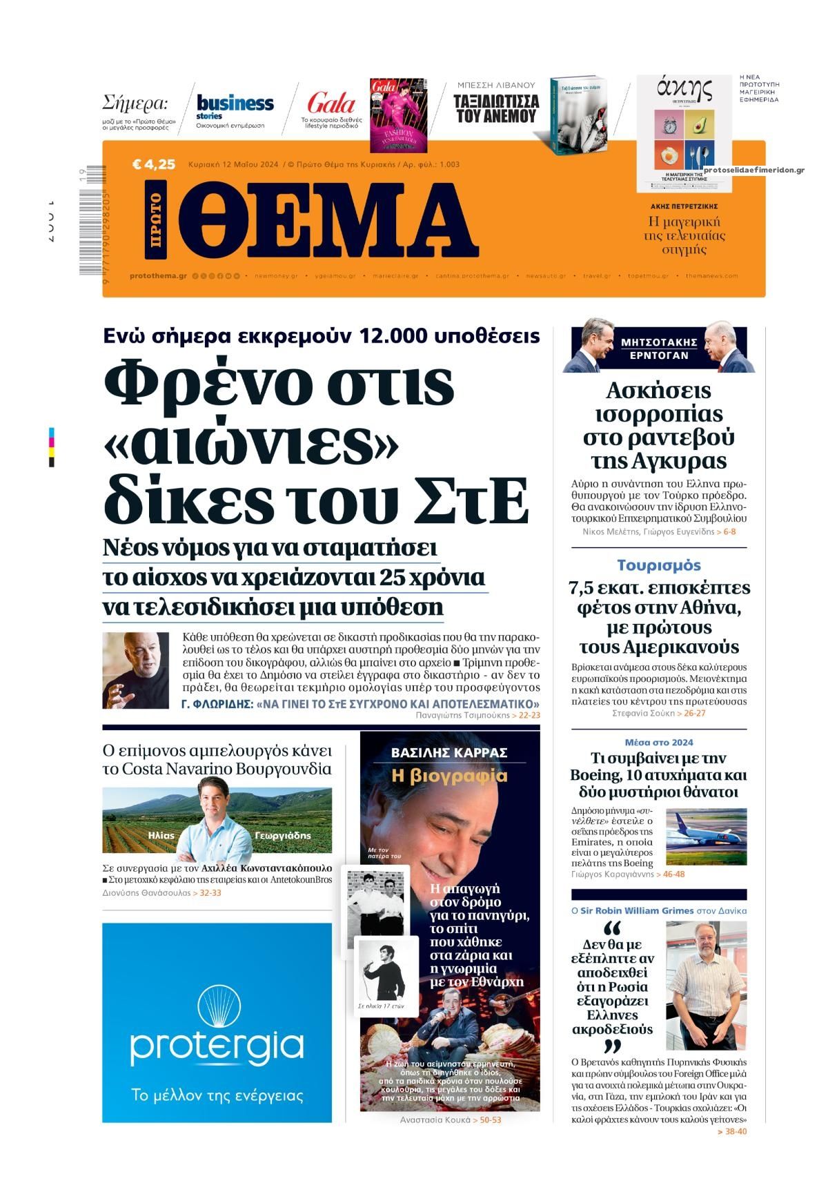 Πρωτοσέλιδο Πρώτο Θέμα 3-07-2023
